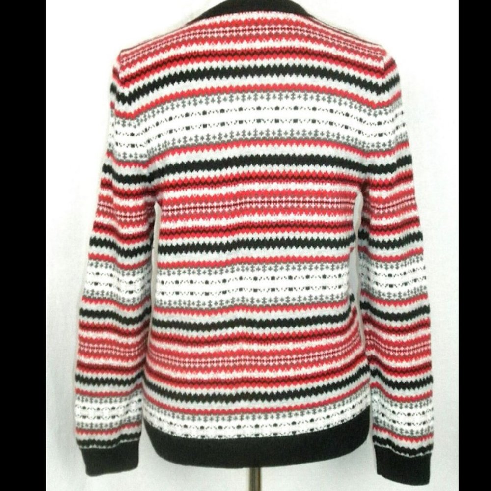 Talbots Lamb Wool Blend Fair Isle Cardigan - Gem